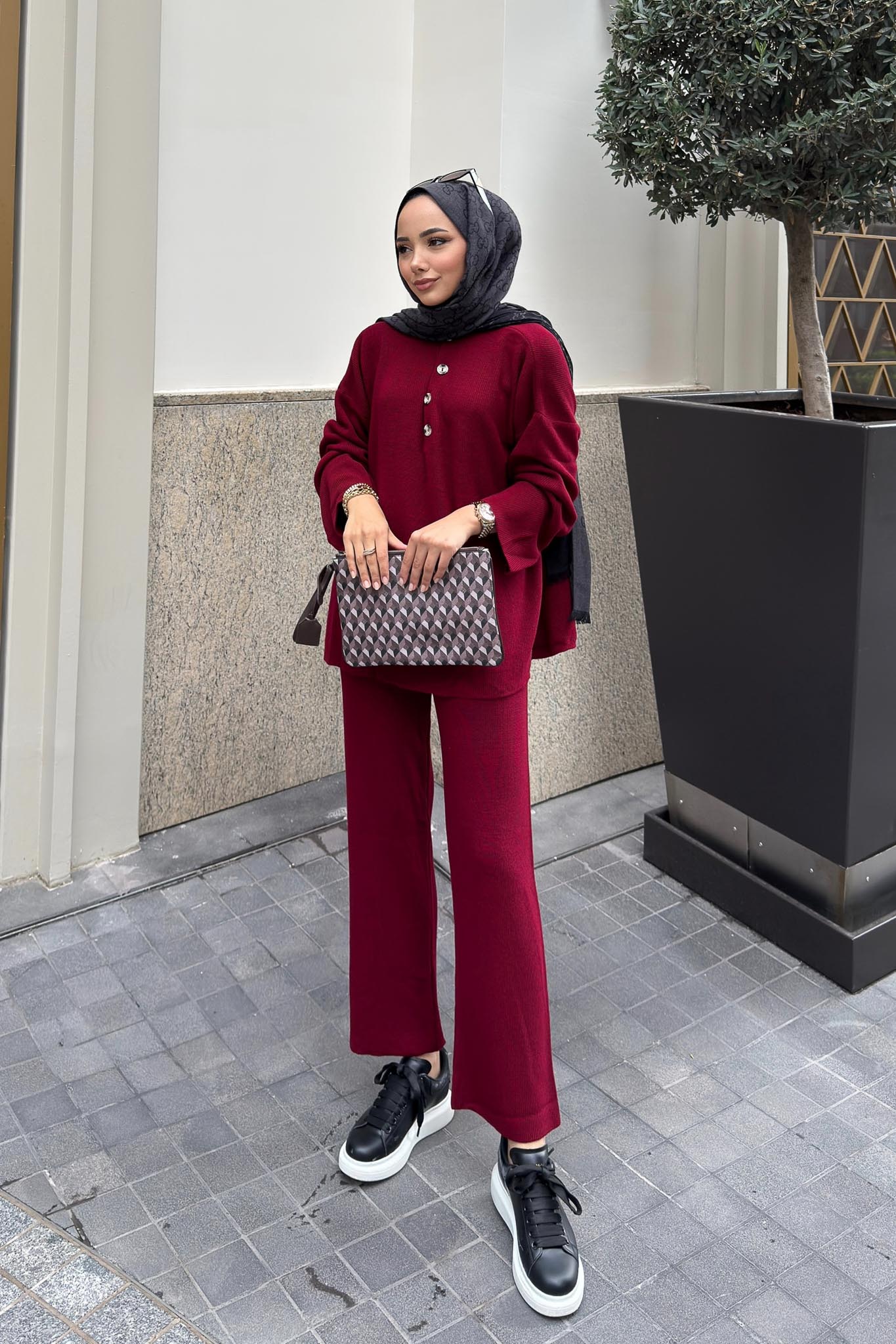 Dena Rose Detailed Suit Gray | EmineAydın – Emine Aydın